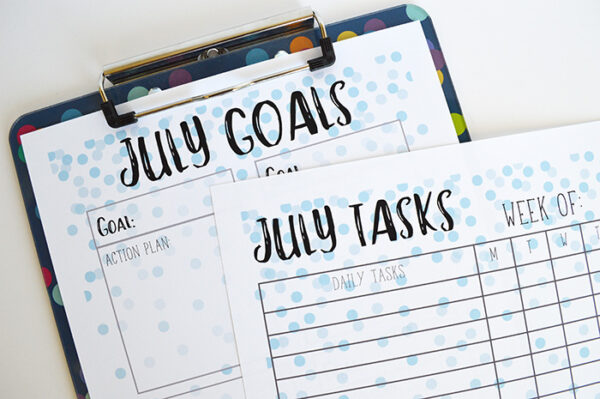 July Goal Setting Printables - Planning Inspired
