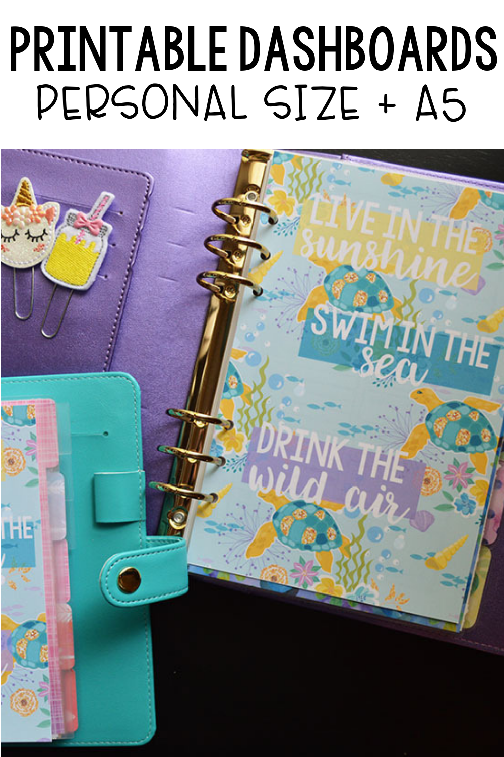 Free Printable Planner Dashboards - Summer Ocean Theme - Planning Inspired
