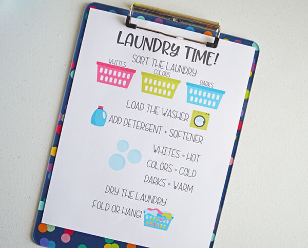 Getting Kids to Help with Laundry + Free Printable - Planning Inspired