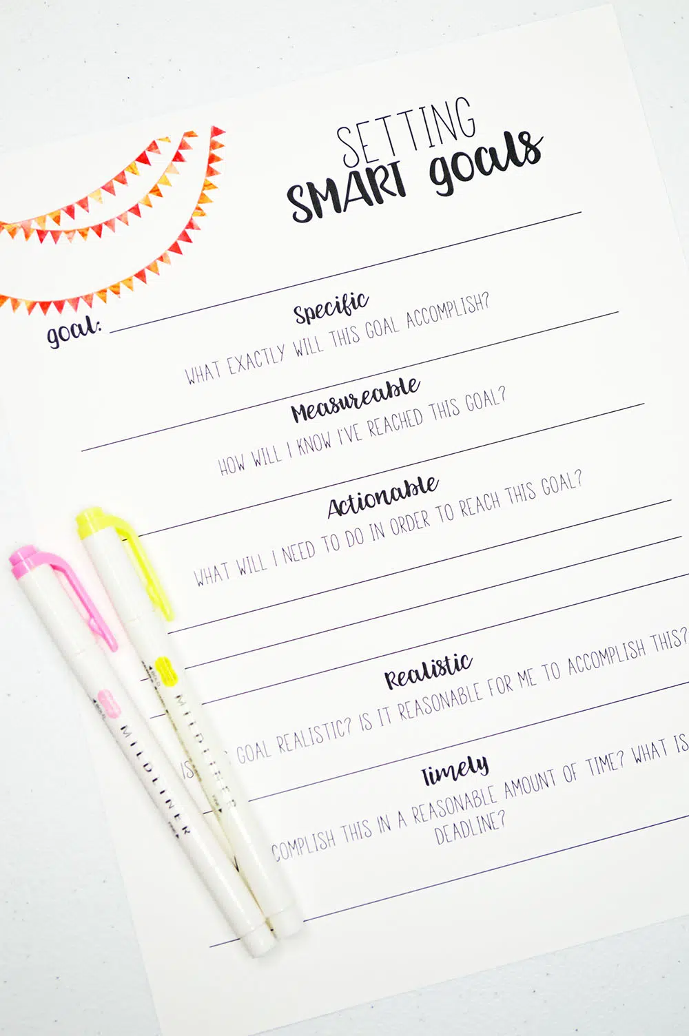 2018 Goal Setting Printables + Mini E-Course - Planning Inspired