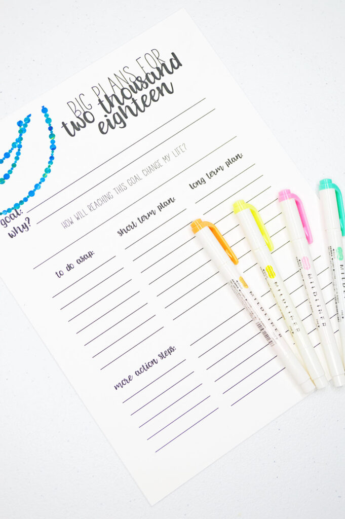 2018 Goal Setting Printables + Mini E-Course - Planning Inspired