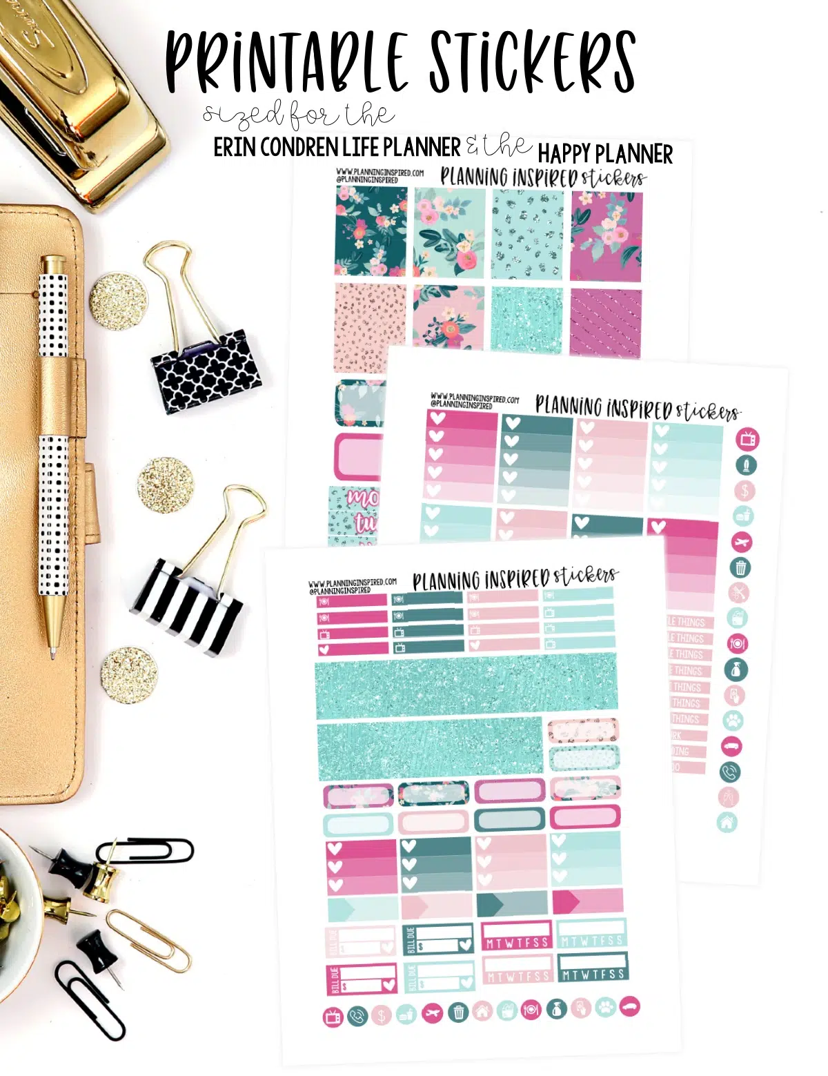 Weekly Planner Stickers | Blossom Free Printable - Planning Inspired
