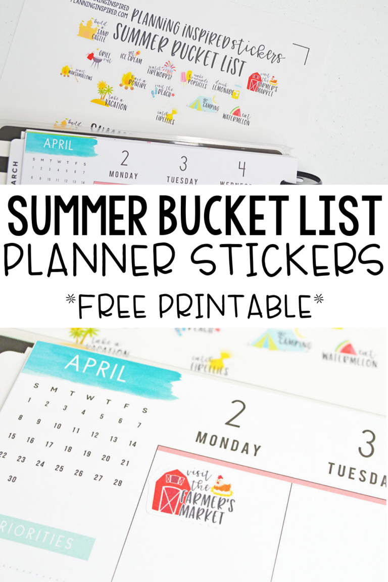Summer Bucket List Stickers - Planning Inspired