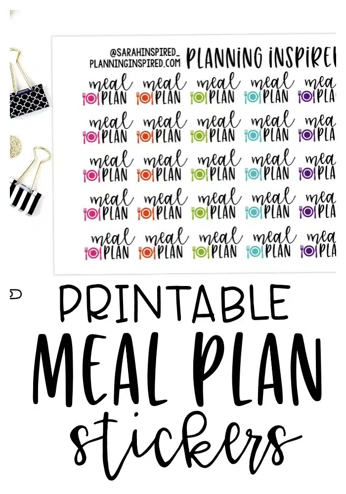 Free Printable Meal Planning Stickers - Planning Inspired