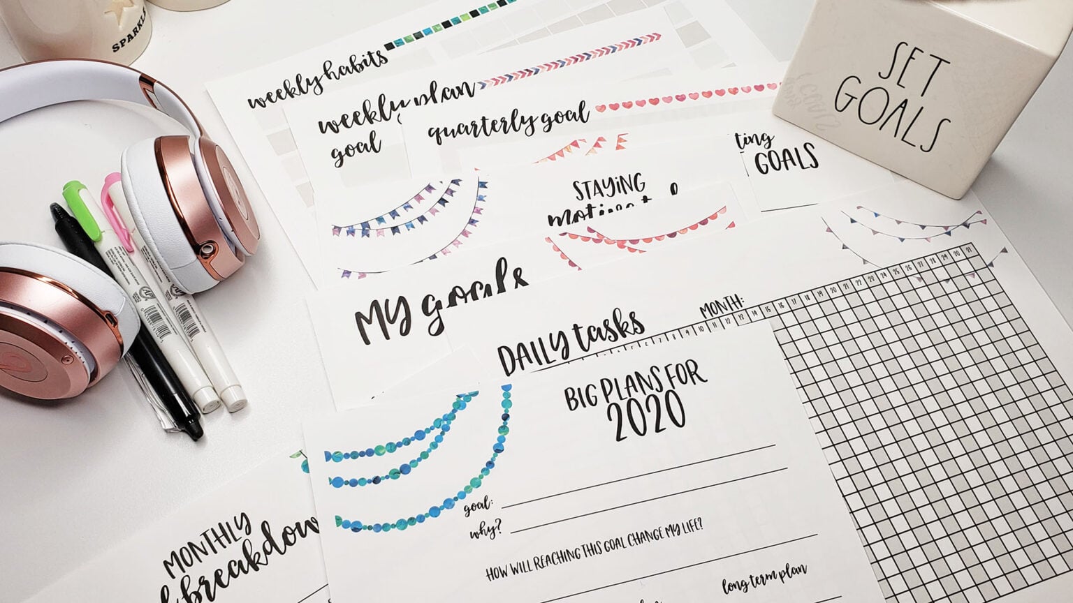 2020 Goal Setting Worksheets - Planning Inspired