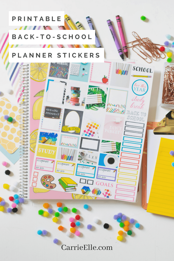 10 Free Printable Back to School Planner Stickers - Planning Inspired