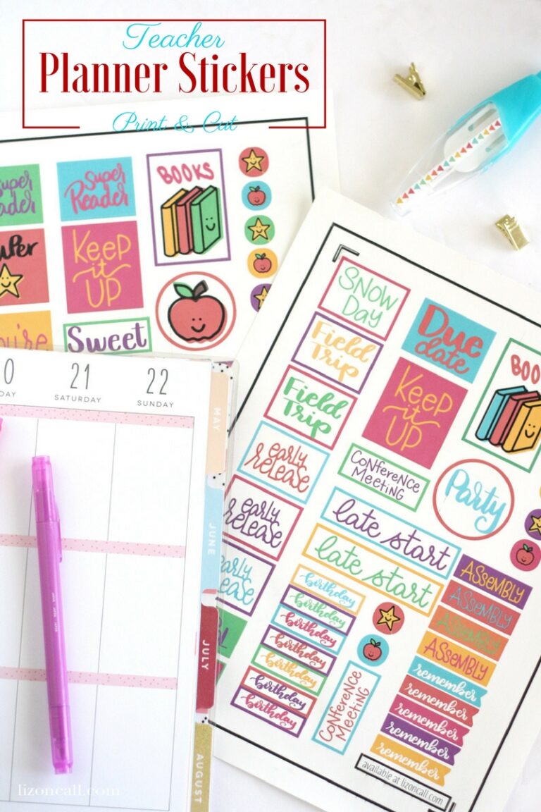 10 Free Printable Back to School Planner Stickers - Planning Inspired