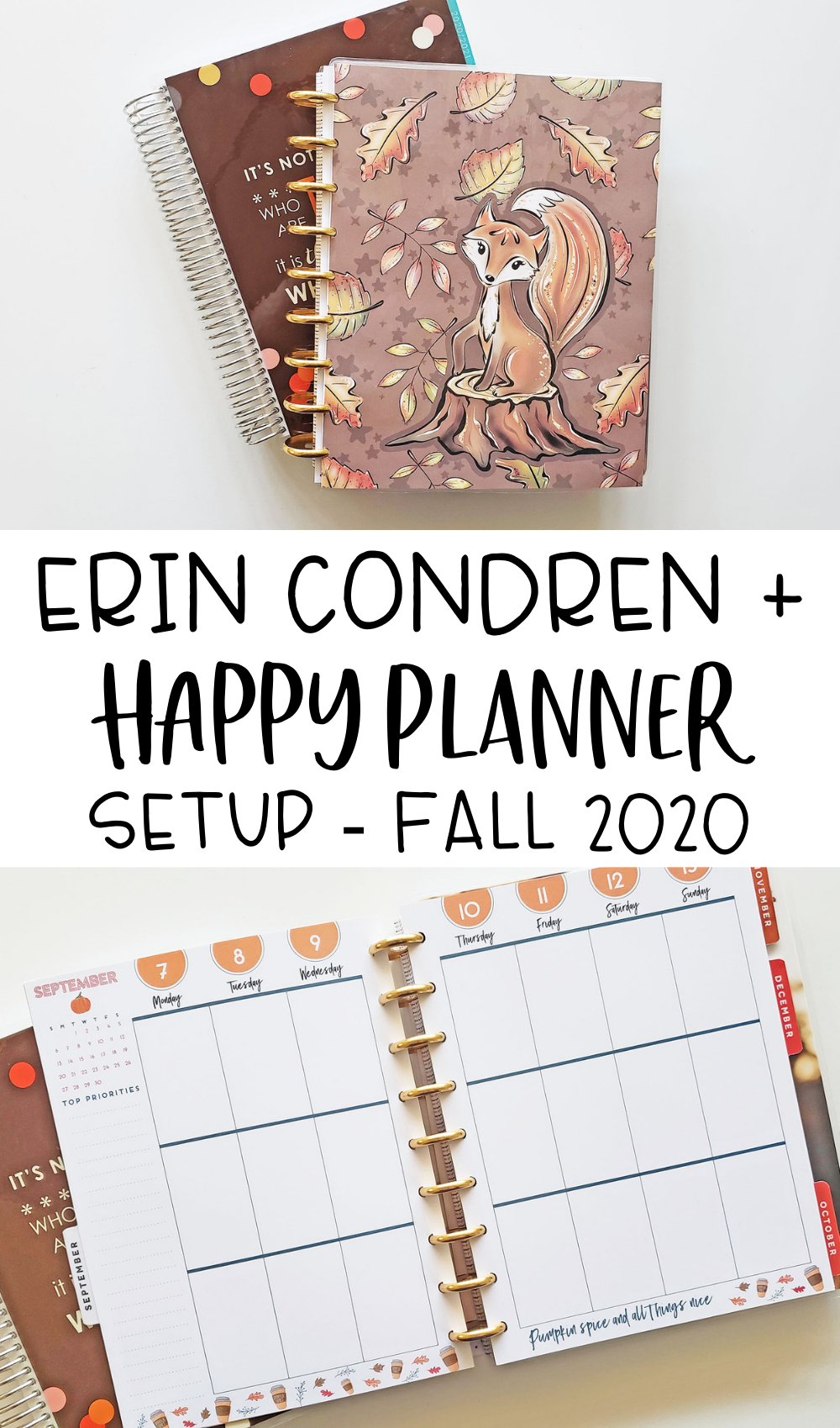 Fall Erin Condren & Happy Planner Setup 2020 - Planning Inspired
