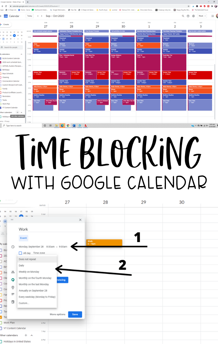 Time Blocking With Google Calendar Planning Inspired