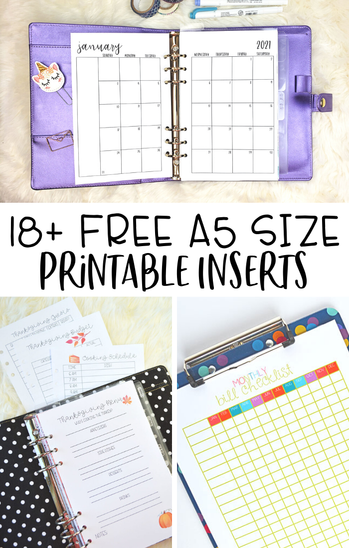 Free A5 Printable Inserts For Your Planner Planning Inspired