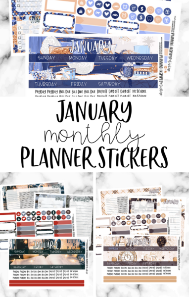 January Monthly Stickers for your Planner - Planning Inspired