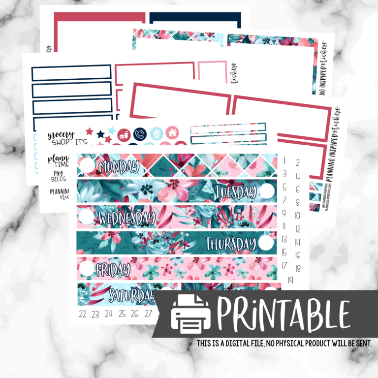 Free Printable Fall Floral Stickers - Planning Inspired