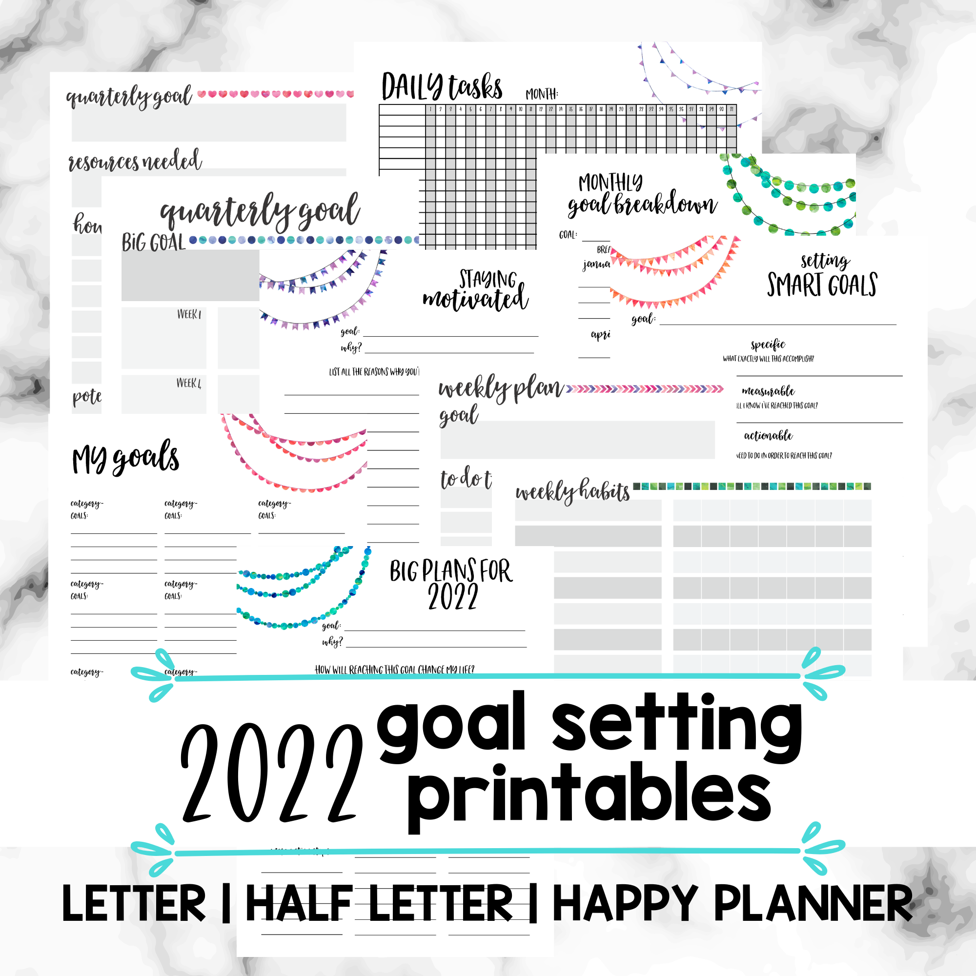 Goal Setting Worksheets for 2022 - Planning Inspired