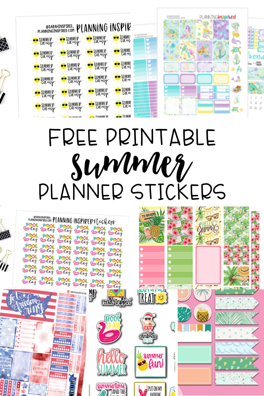 10 Free Printable Planner Stickers for Summer - Planning Inspired