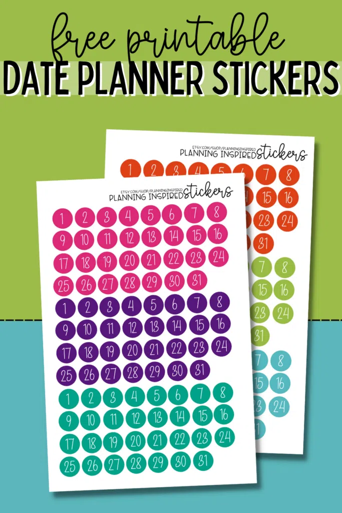 Free Printable Date Stickers - Planning Inspired