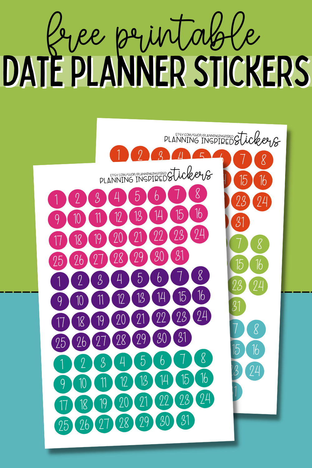 Free Printable Date Stickers - Planning Inspired