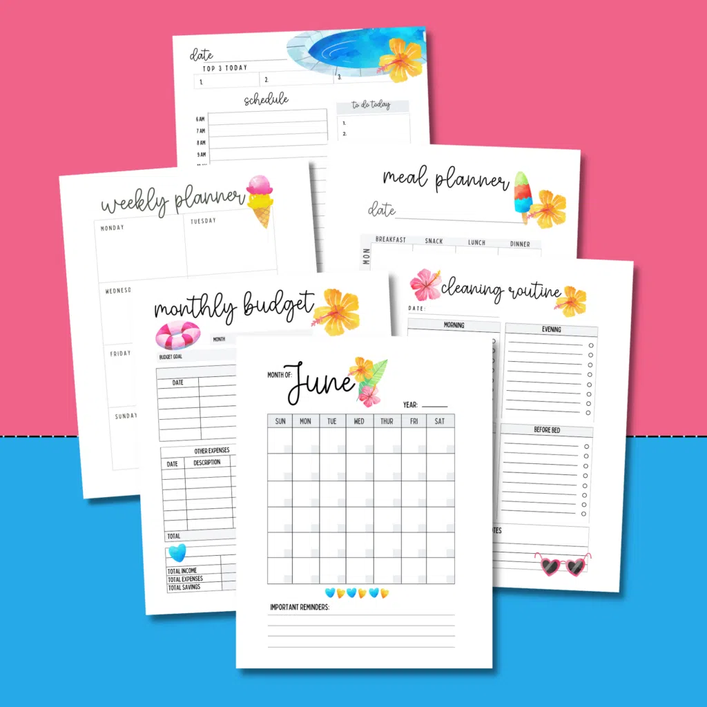June Planner Printables - Planning Inspired