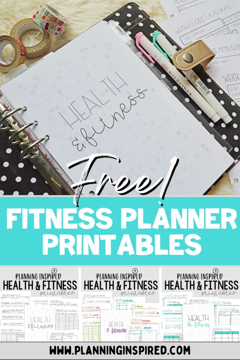 Free Fitness Planner Printables - Planning Inspired