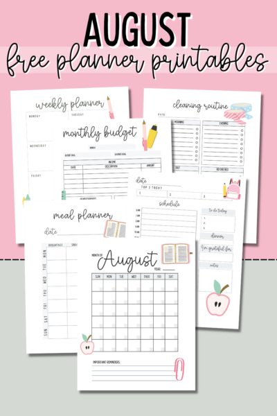 August Planner Printables - Planning Inspired