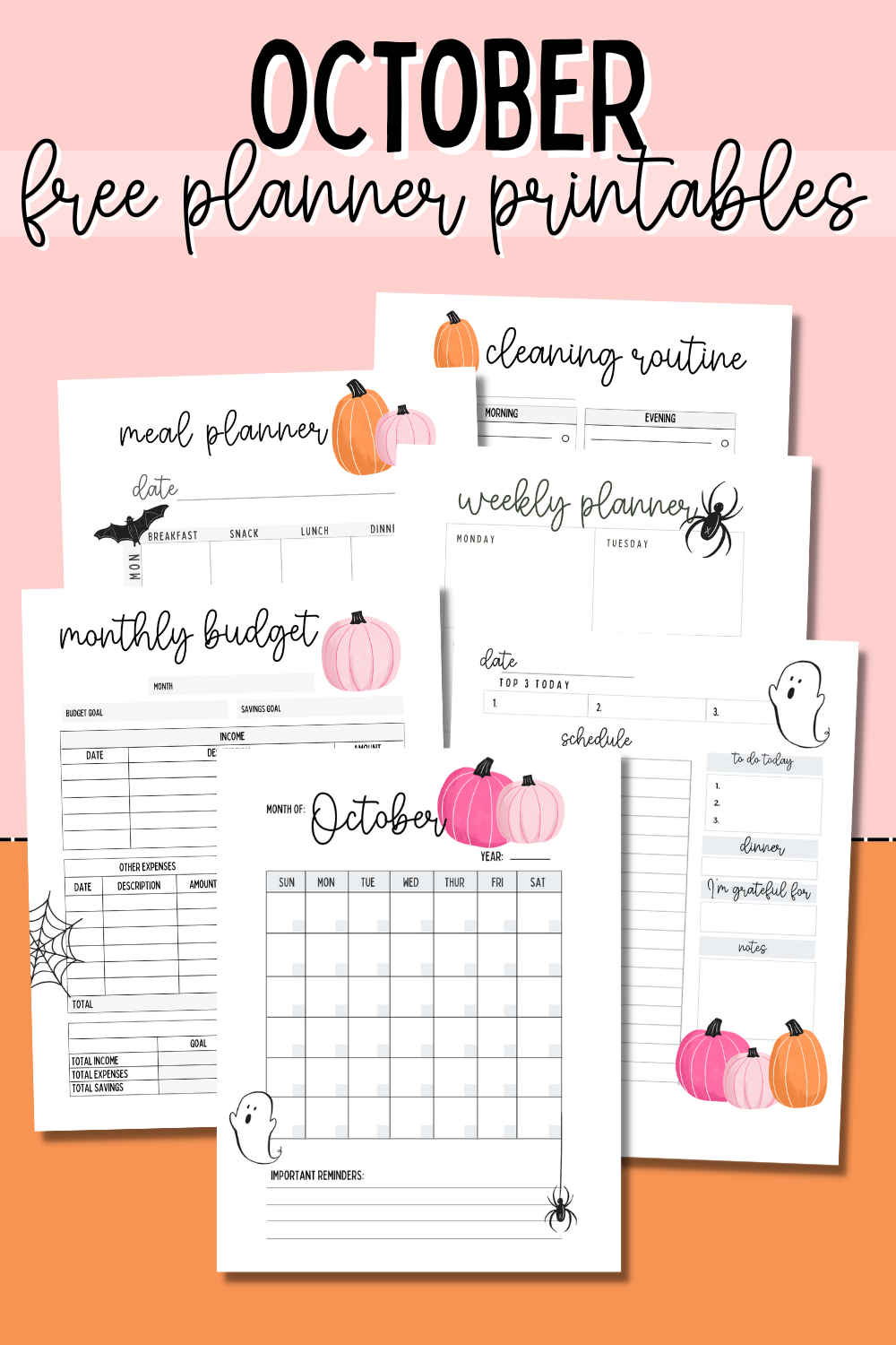 October Planner Printables - Planning Inspired