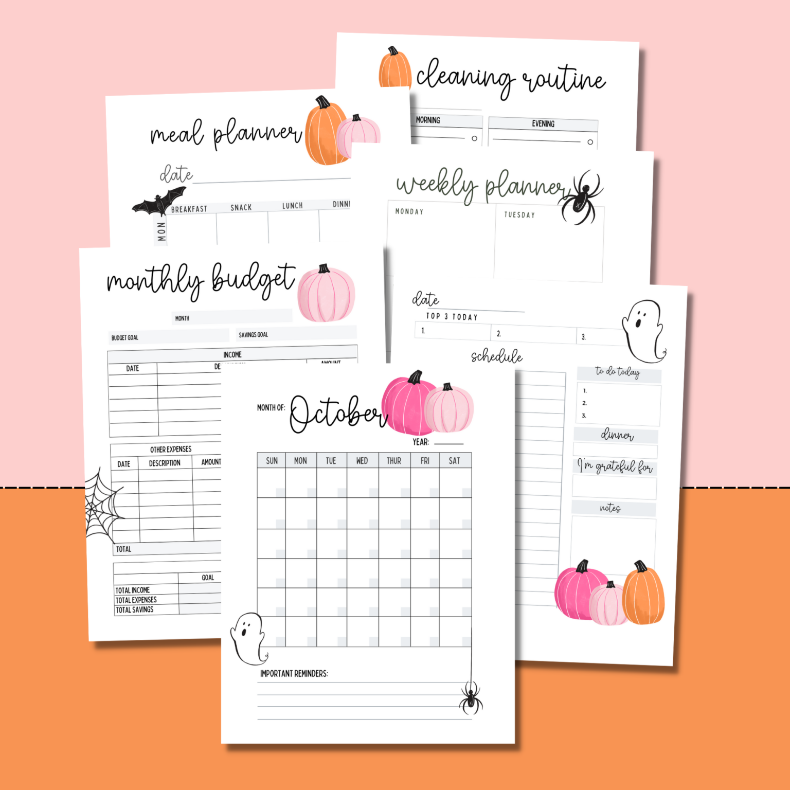 October Planner Printables - Planning Inspired