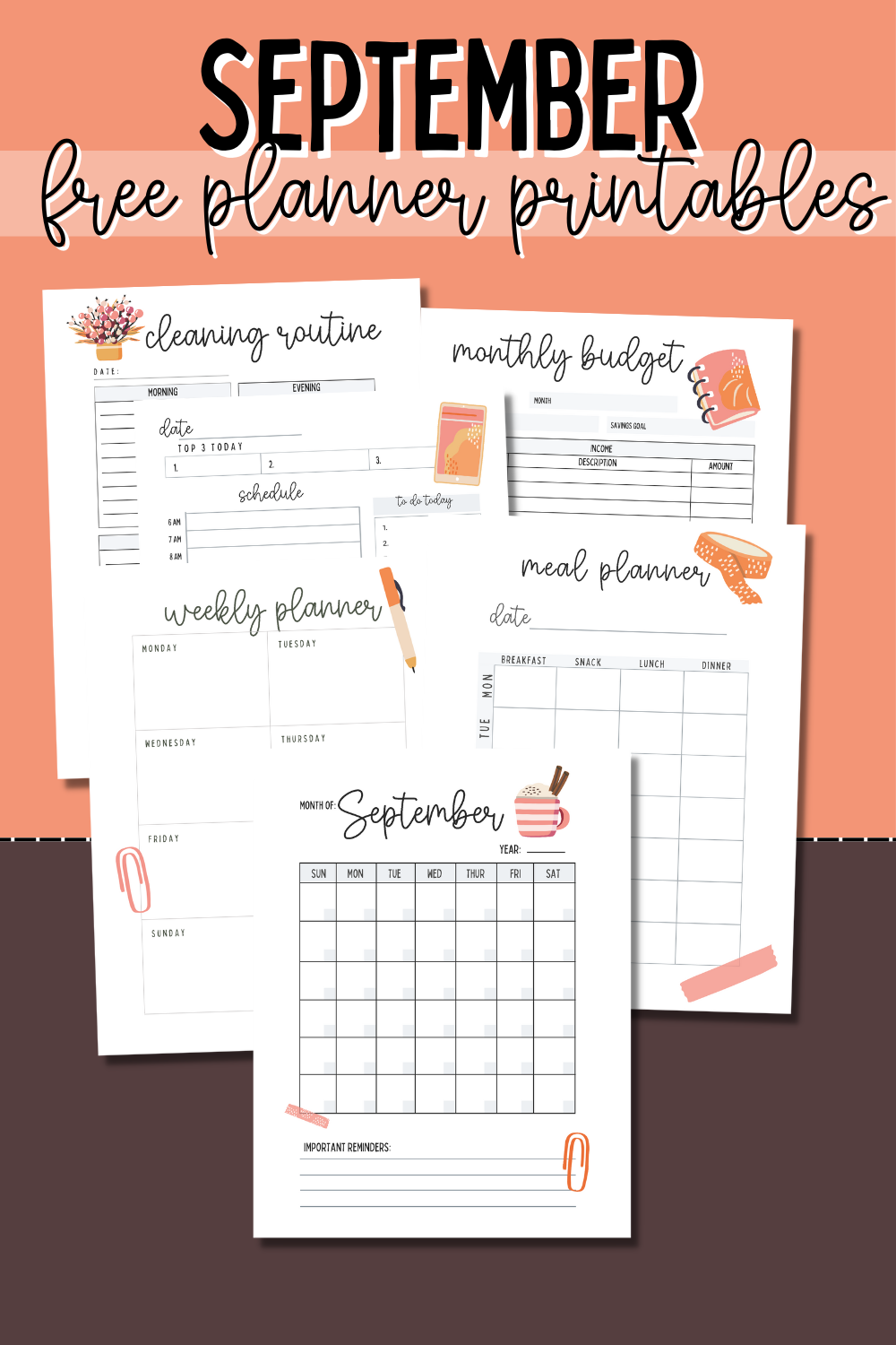 September Planner Printables - Planning Inspired