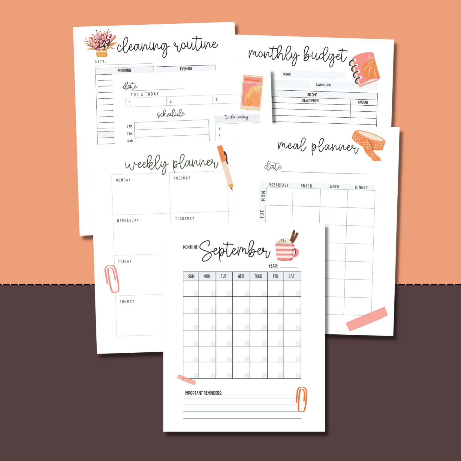 Free Printable Half Size Monthly Calendar For Your A5 Planner ...