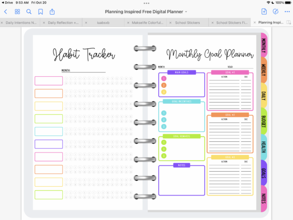 Free Undated Digital Planner - Planning Inspired