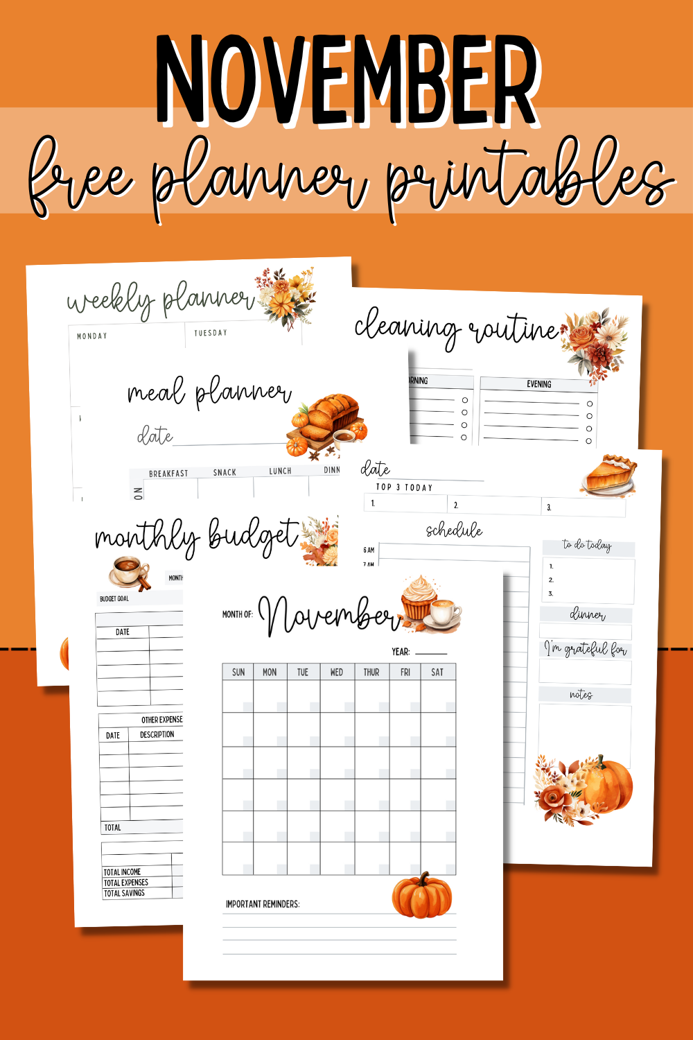 November Planner Printables - Planning Inspired