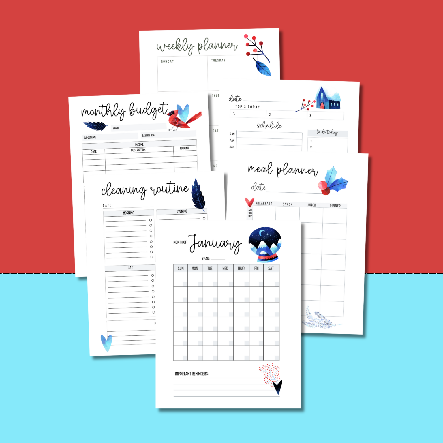 January Planner Printables - Planning Inspired