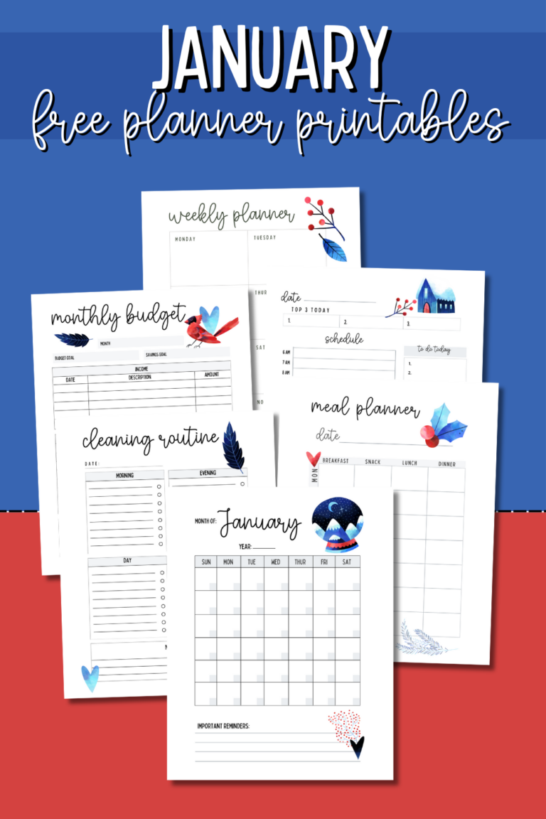 January Planner Printables - Planning Inspired
