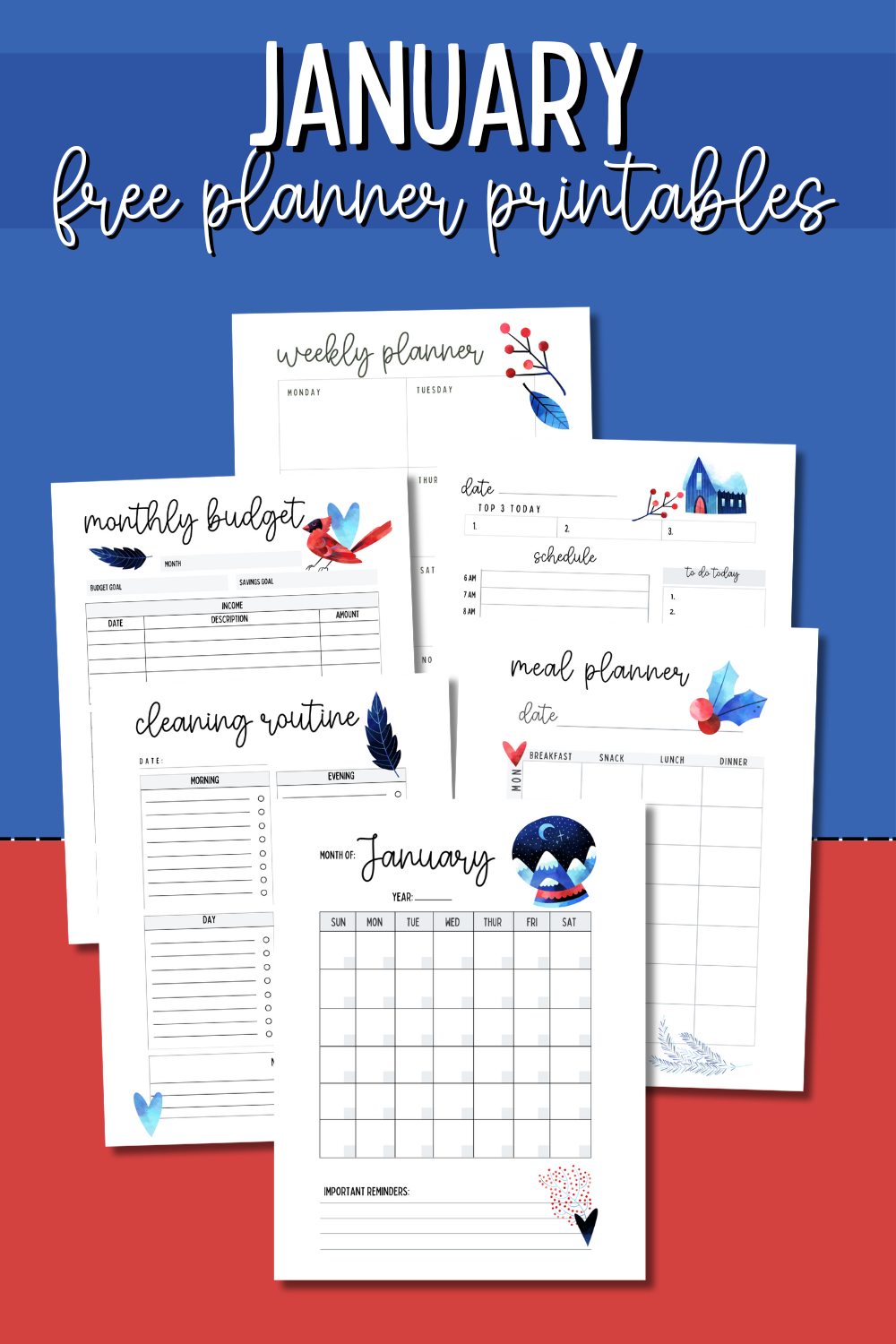 January Planner Printables - Planning Inspired