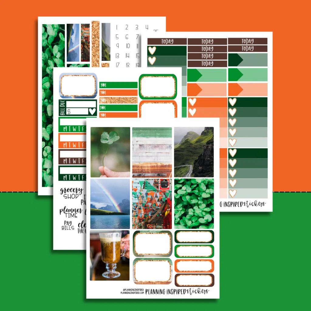 Free Printable St. Patrick's Day Planner Stickers - Planning Inspired