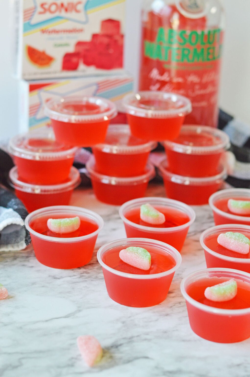 Watermelon Vodka Jello Shots - Planning Inspired