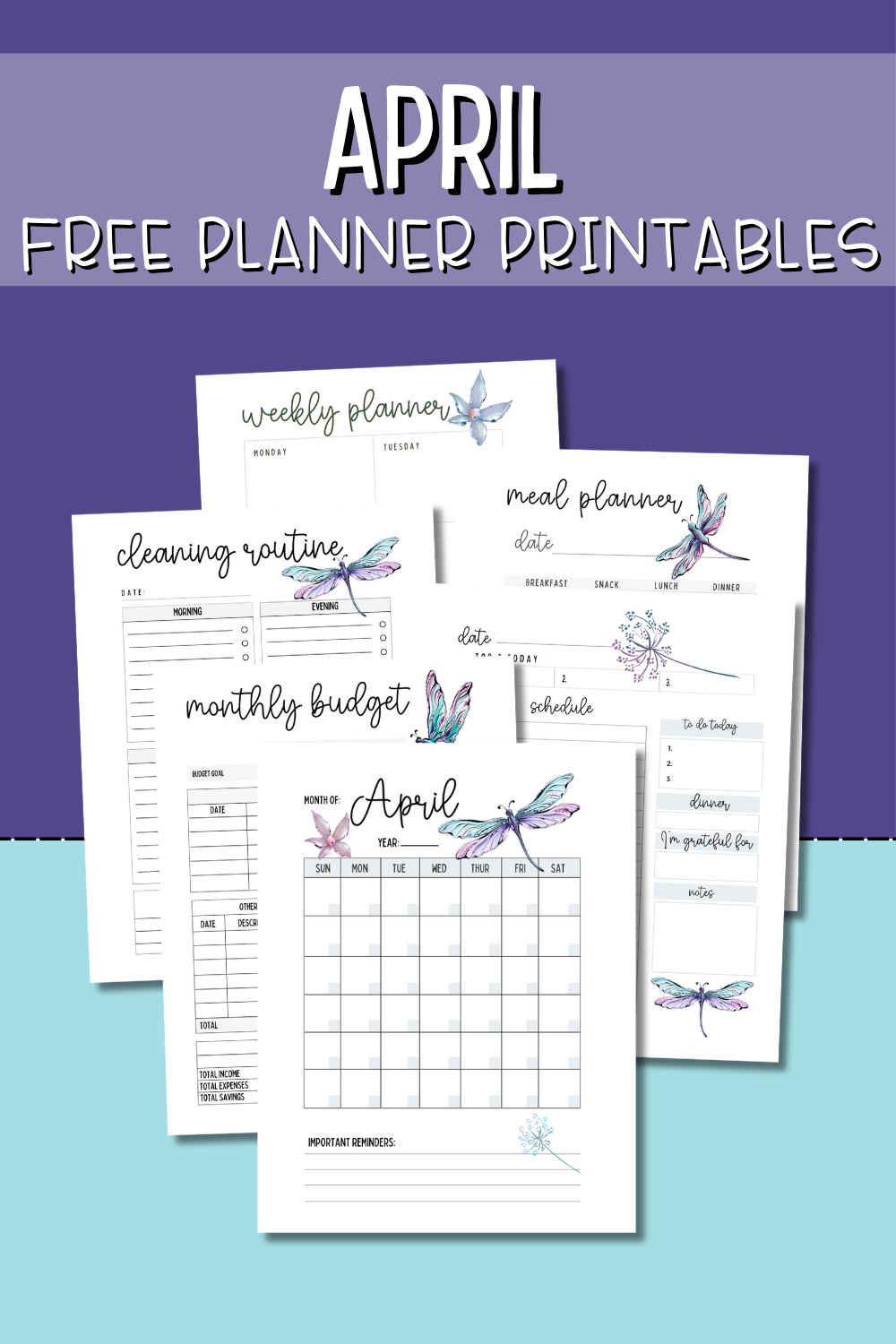 April Planner Printables - Planning Inspired