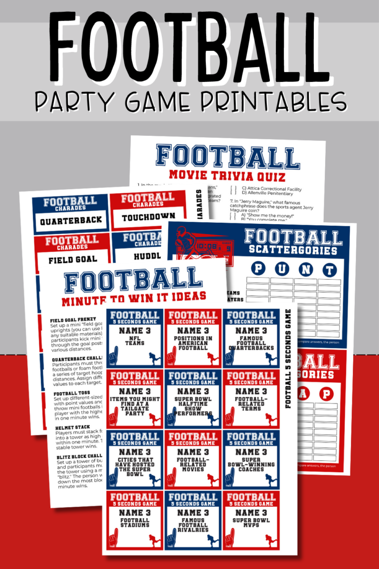 Printable Football Party Games - Planning Inspired