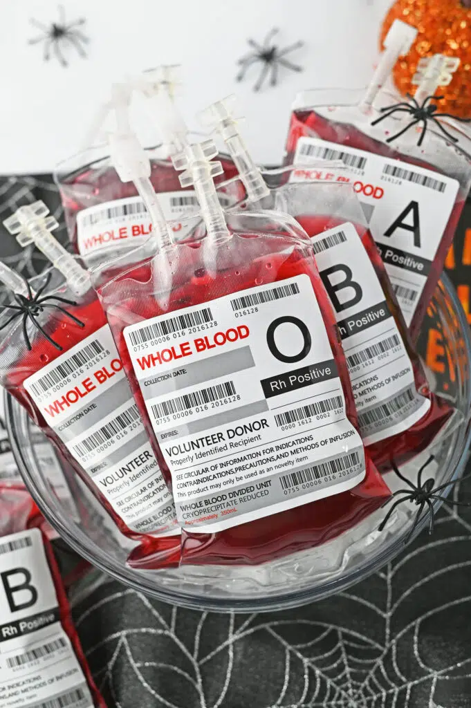 Halloween Blood Bag Drinks - Planning Inspired