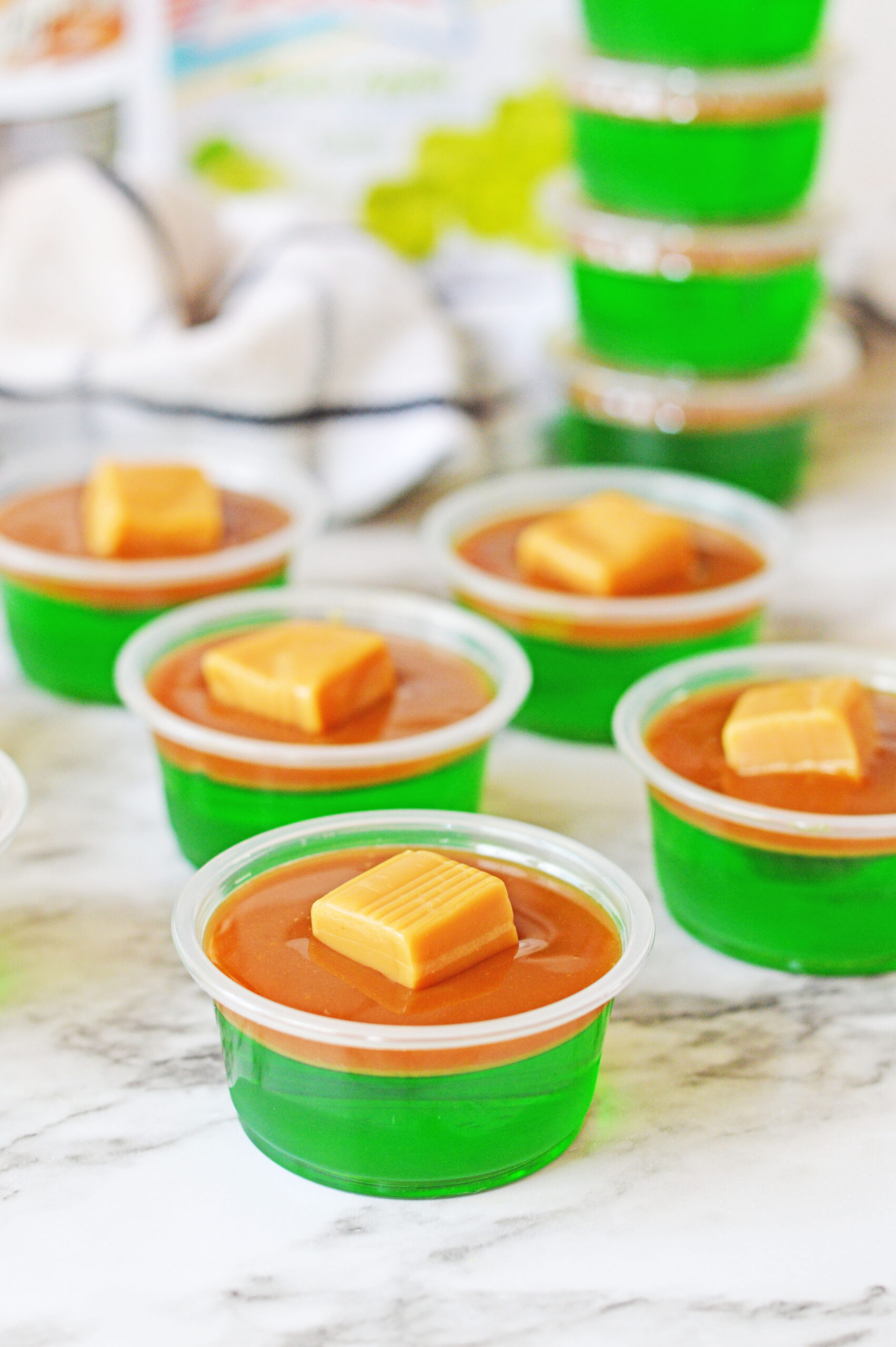 Caramel Apple Jello Shots - Planning Inspired