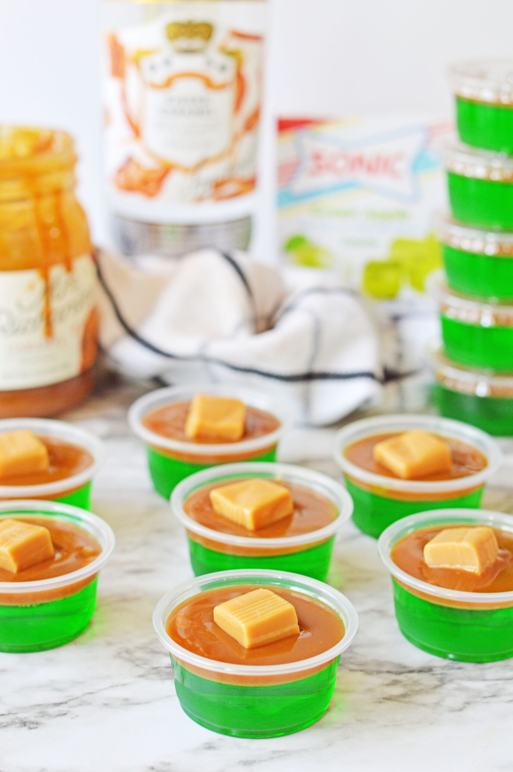 Caramel Apple Jello Shots - Planning Inspired