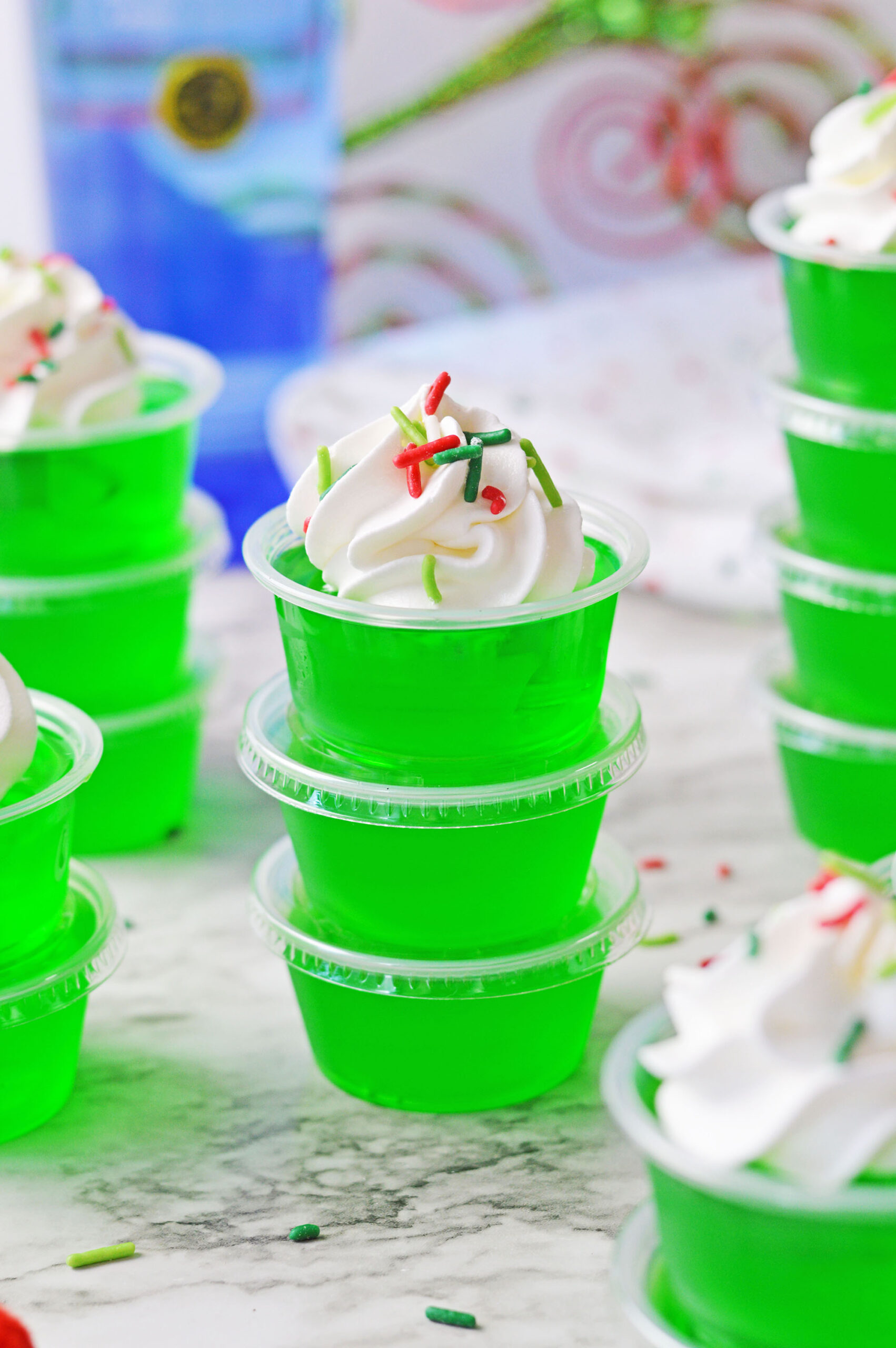 Green Christmas Jello Shots - Planning Inspired
