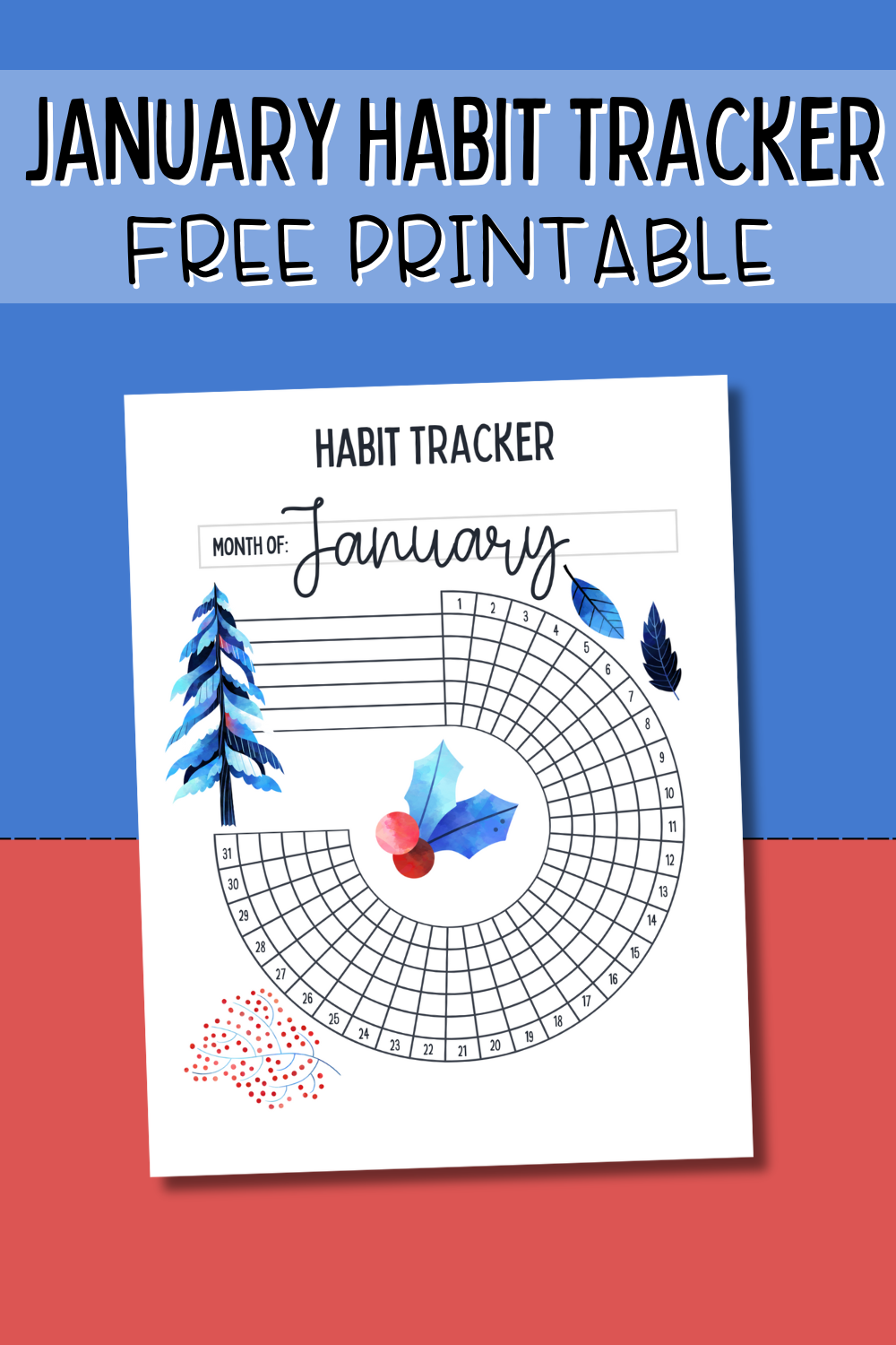 January Habit Tracker Printable - Planning Inspired