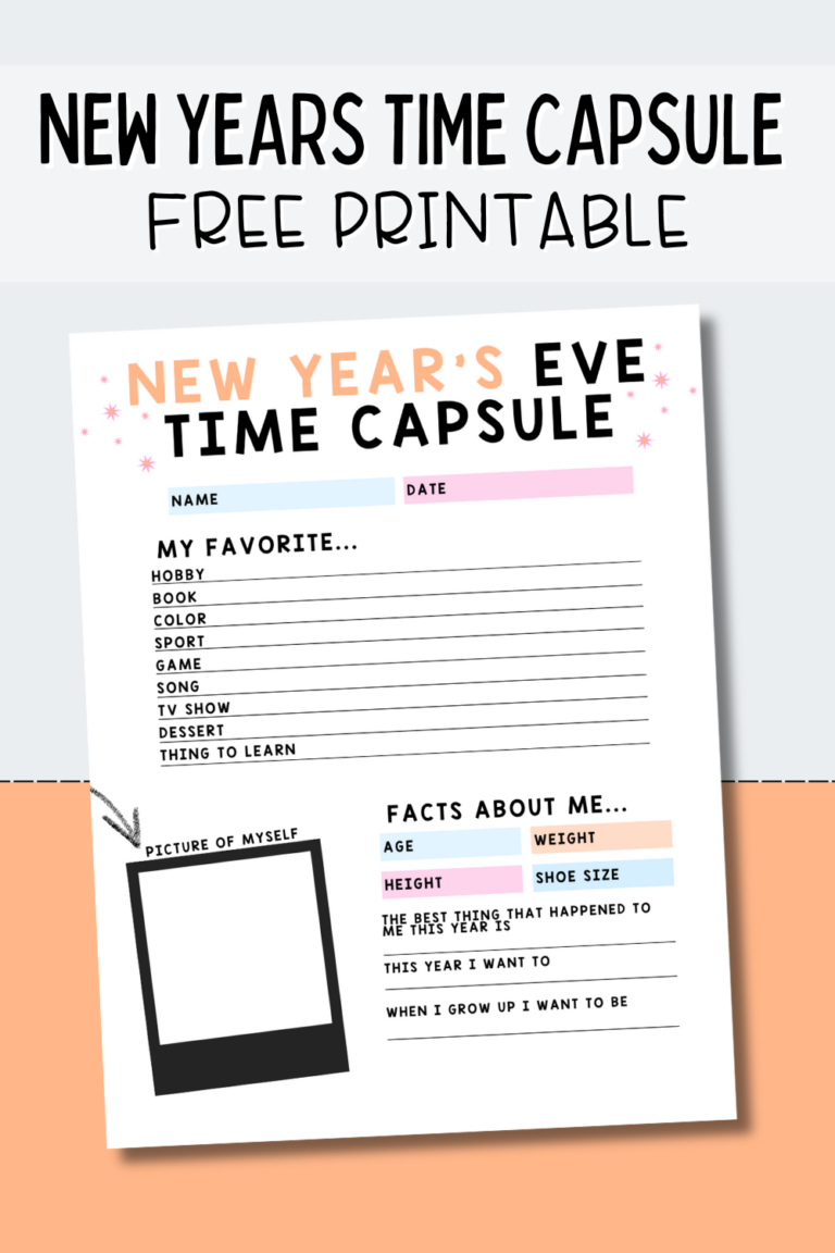 A New Years Eve Time Capsule | Free Printable - Planning Inspired