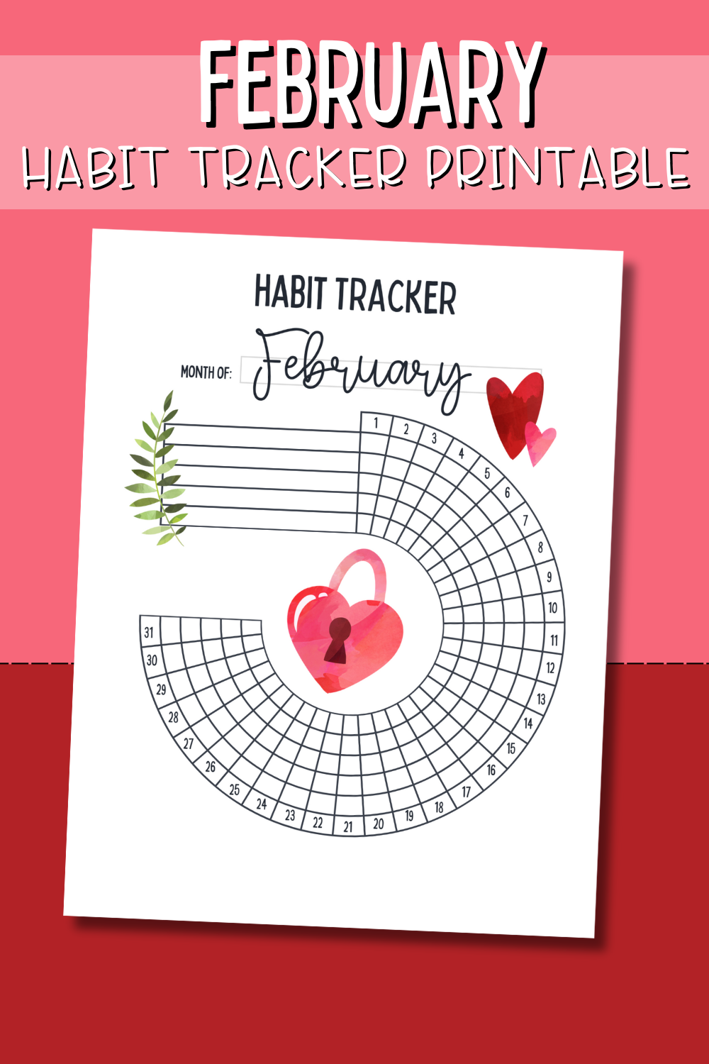 Free February Habit Tracker Printable - Planning Inspired