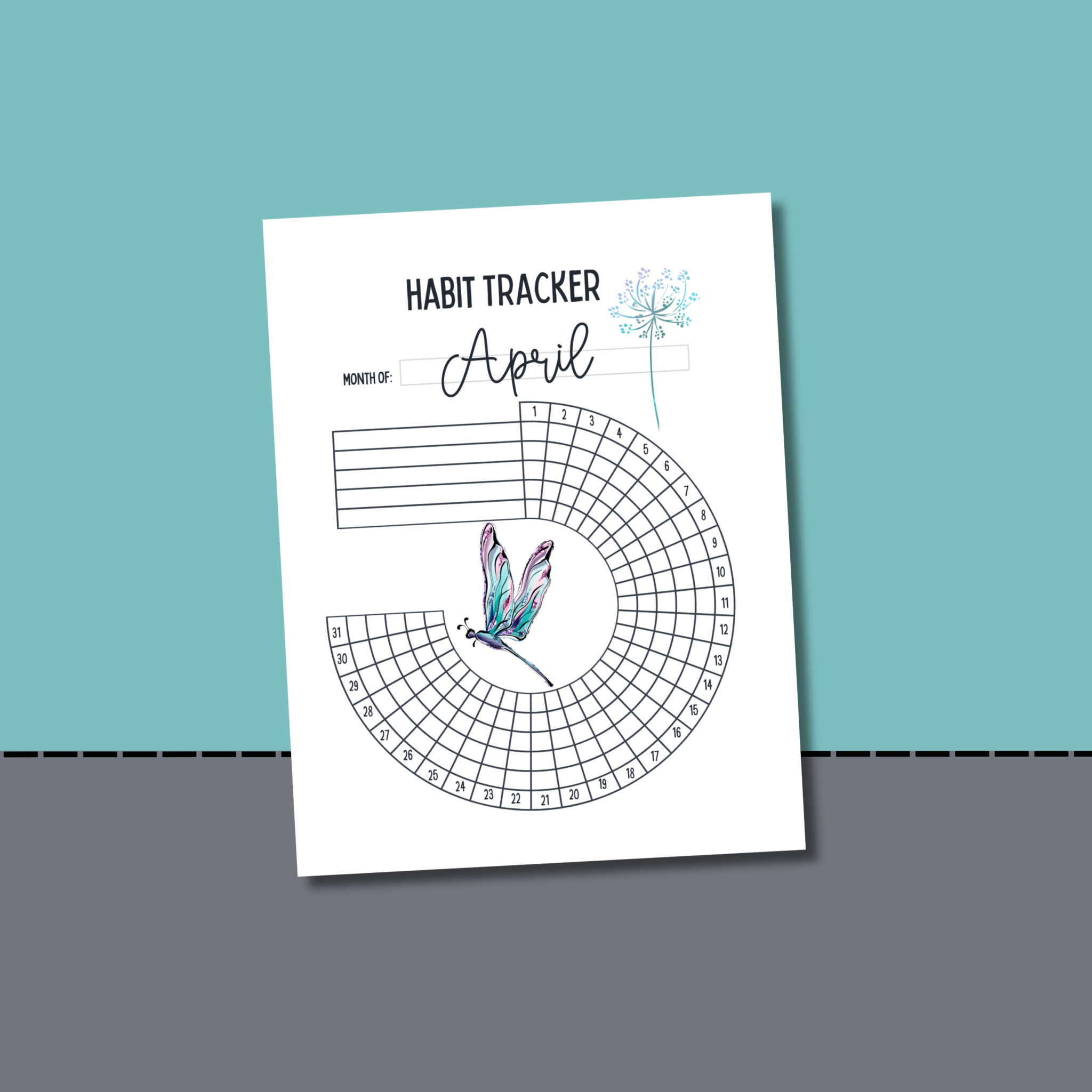 Free April Habit Tracker Printable - Planning Inspired