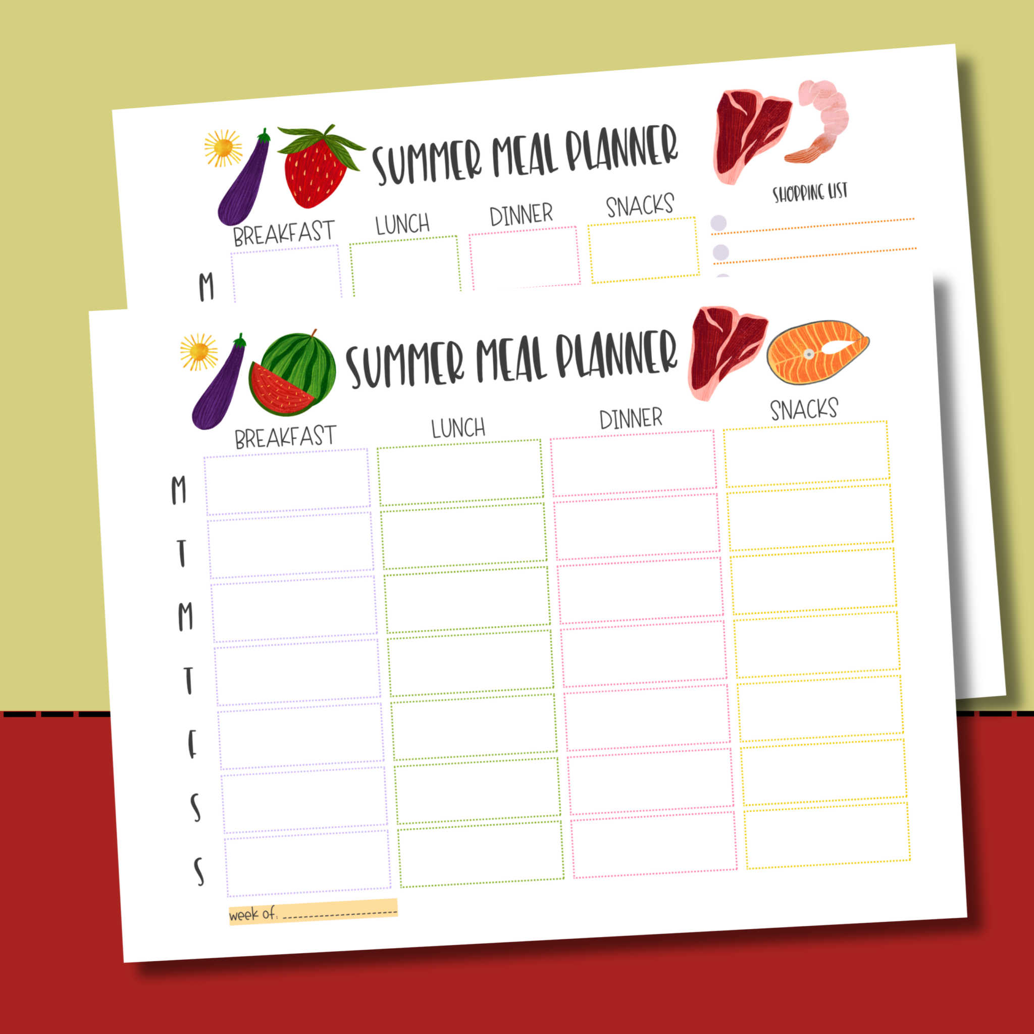 Free Summer Meal Planner Printable Set - Planning Inspired
